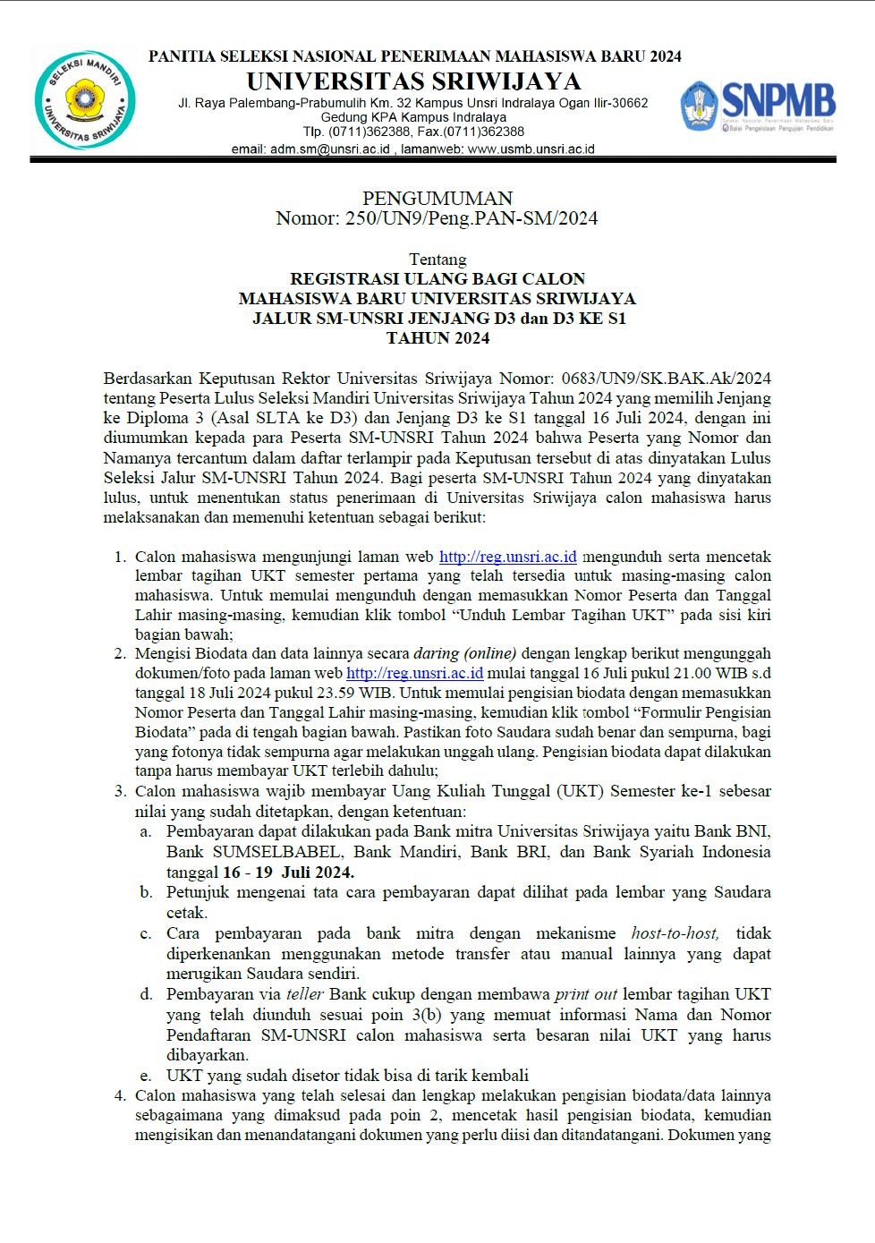 PMB UNSRI 2024